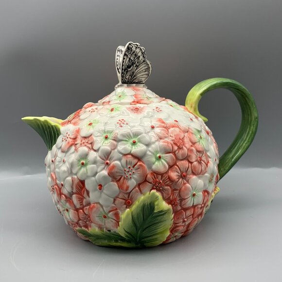 Fitz and Floyd | Art | Edie Rose Home Hydrangea Collection 6 Cup Teapot ...